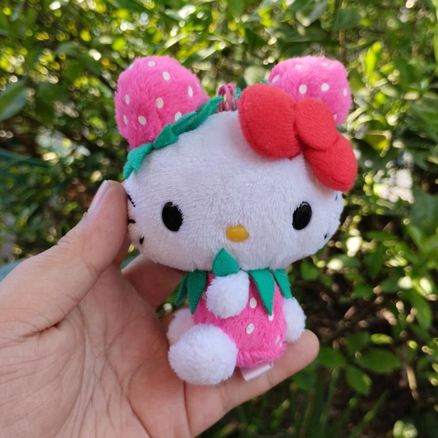 SANRIO Ichigoman Hello Kitty Plush charm on Carousell