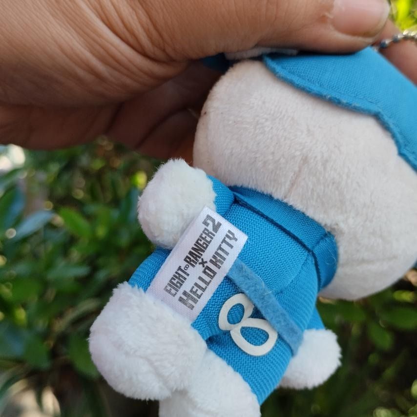 SANRIO X Eight Ranger Hello Kitty Blue Sentai Ranger Kitty Plush charm ...