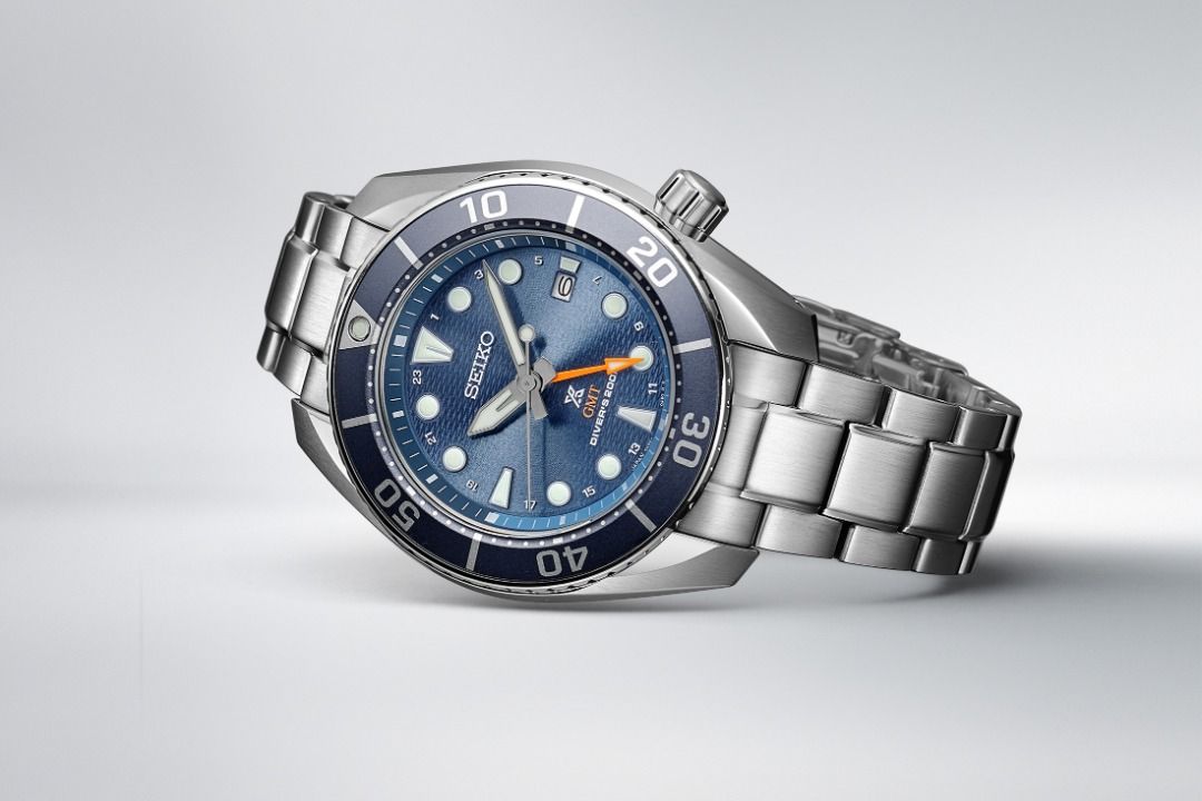Seiko Prospex Sea Sumo GMT Blue Dial Solar Stainless Steel Watch SFK001 ...