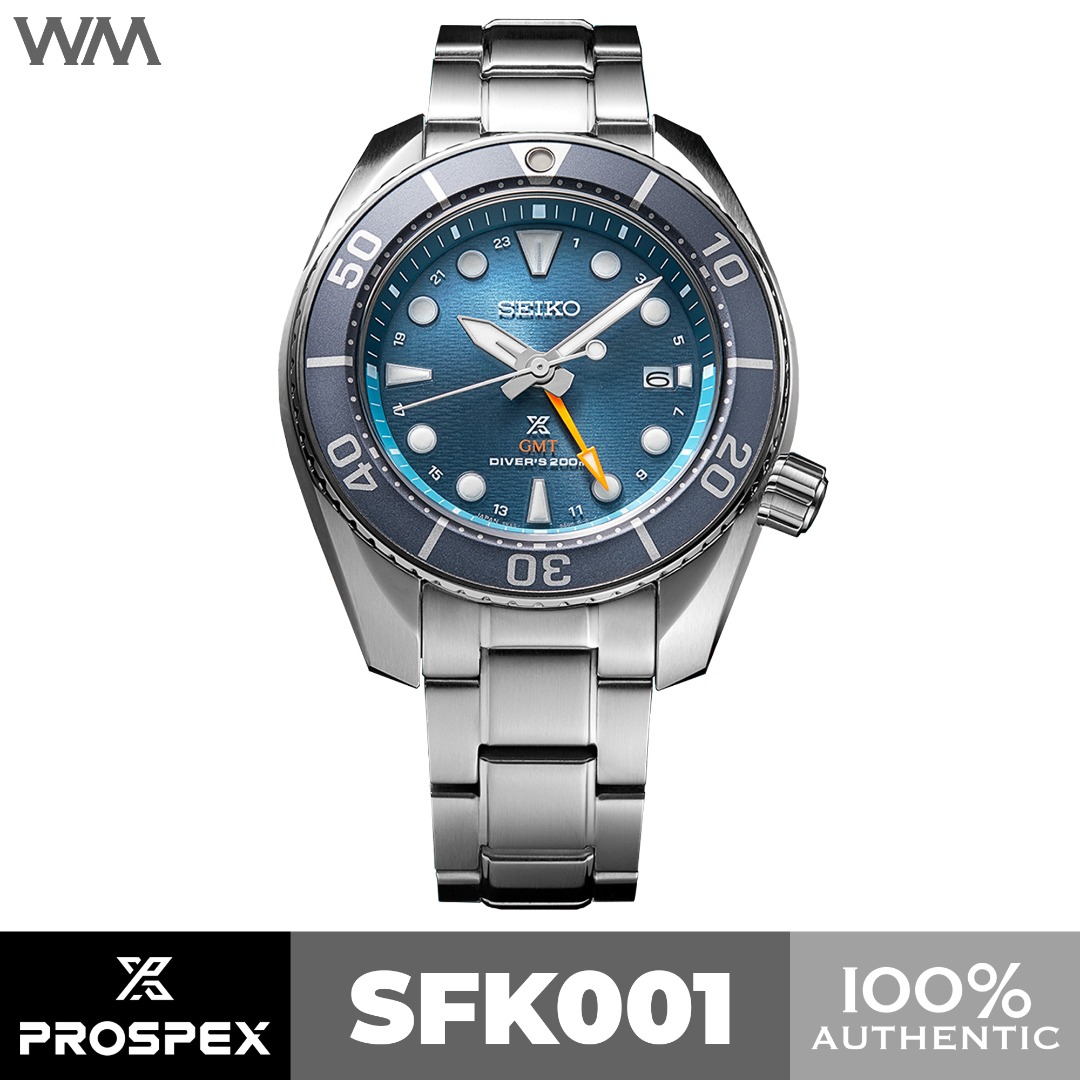 Seiko Prospex Sea Sumo GMT Blue Dial Solar Stainless Steel Watch SFK001 ...
