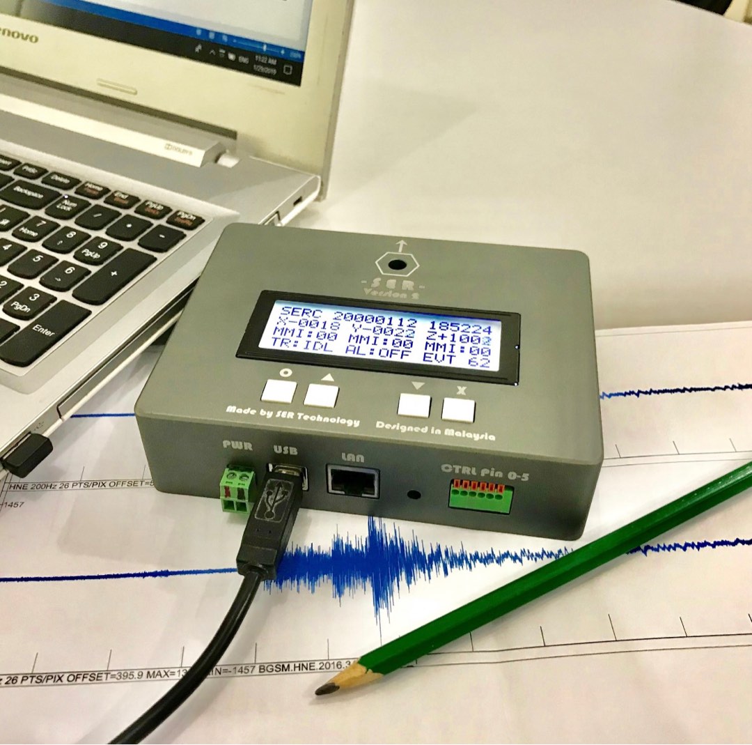 SER Earthquake Vibration Seismic / Shake Event Recorder PGA G Value MMI ...