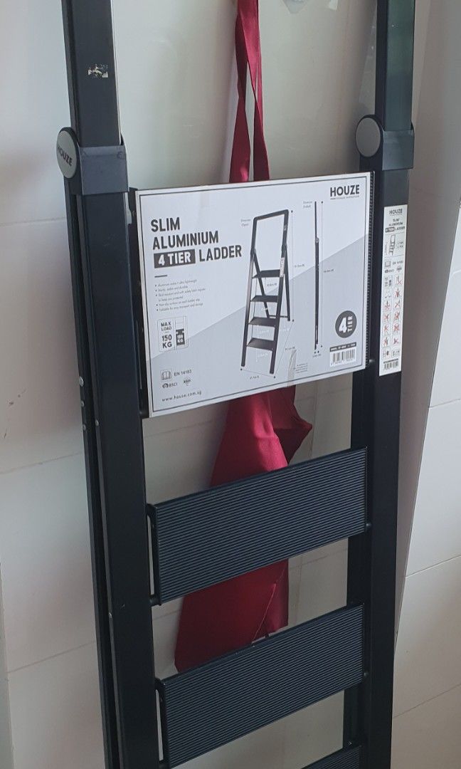 Slim aluminum 4 tier slim ladder, Furniture & Home Living, Home ...