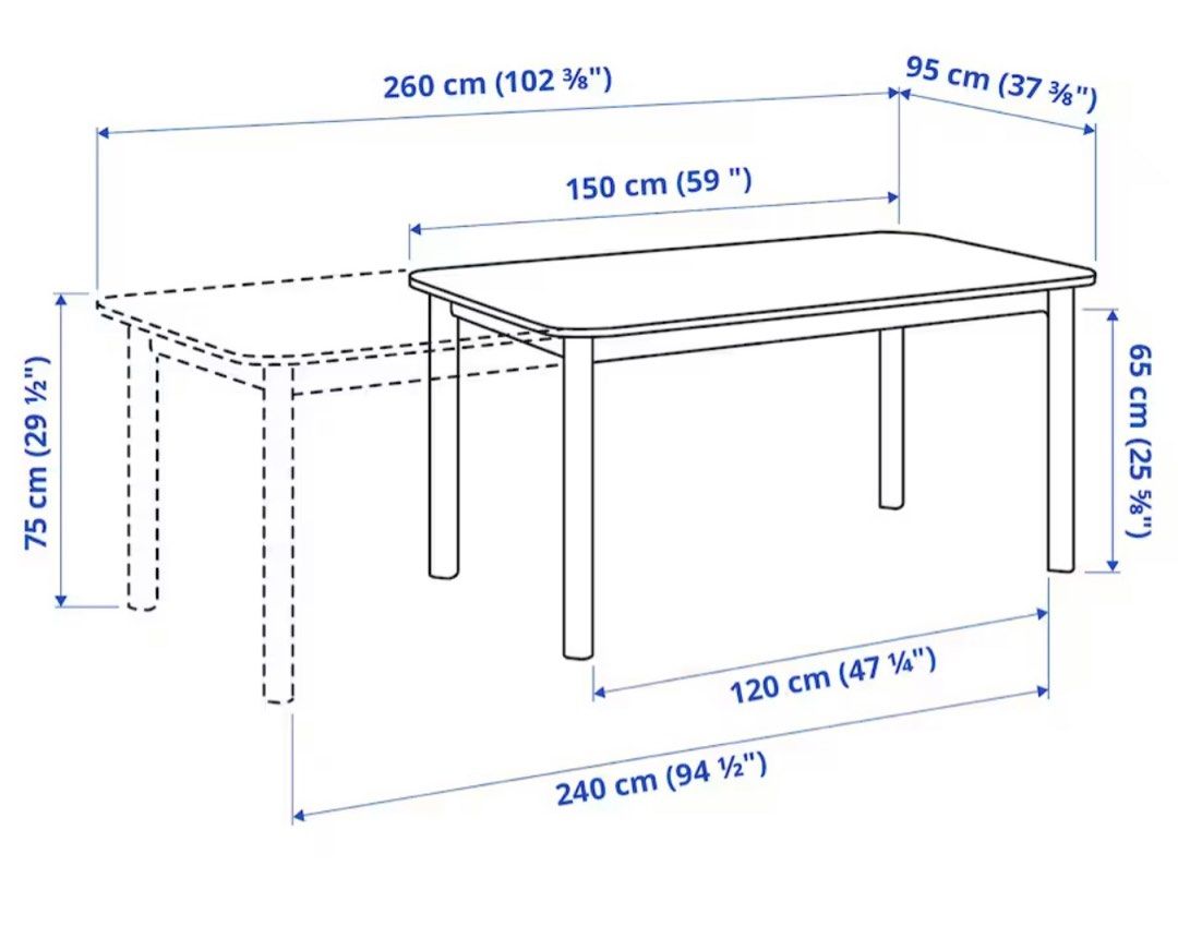 Strandtorp Extendable table 150/205/260x95cm, Furniture & Home Living ...