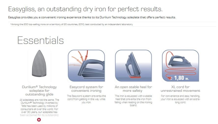 Tefal Easygliss Dry Iron 1200W FS4030, TV & Home Appliances, Irons & Steamers on Carousell