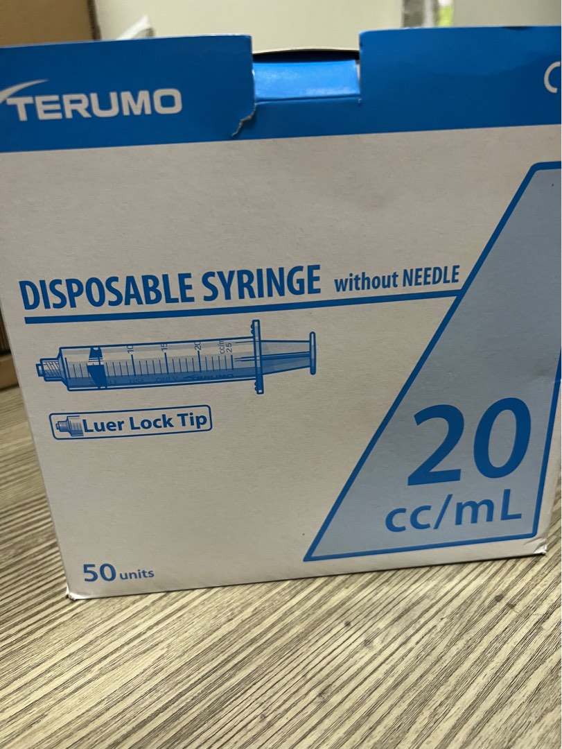 Terumo disposable syringe 20ml, Health & Nutrition, Medical Supplies ...