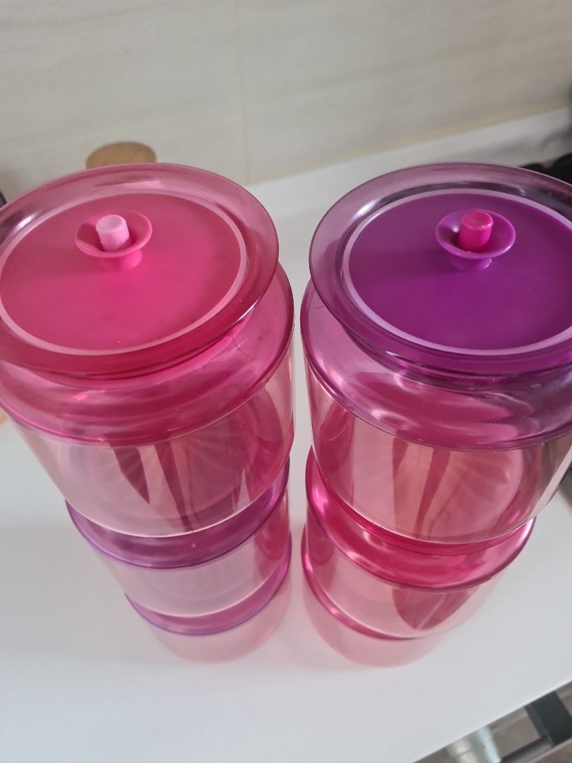 Tupperware balang kueh cookie canister jar hari raya, Furniture & Home ...