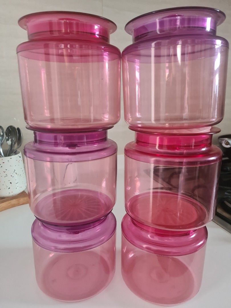 Tupperware balang kueh cookie canister jar hari raya, Furniture & Home ...