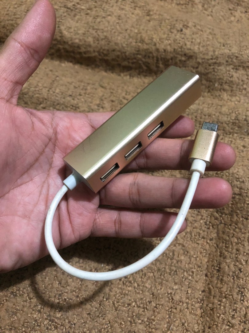Type C to lan adapter with 3port hub, Computers & Tech, Parts ...