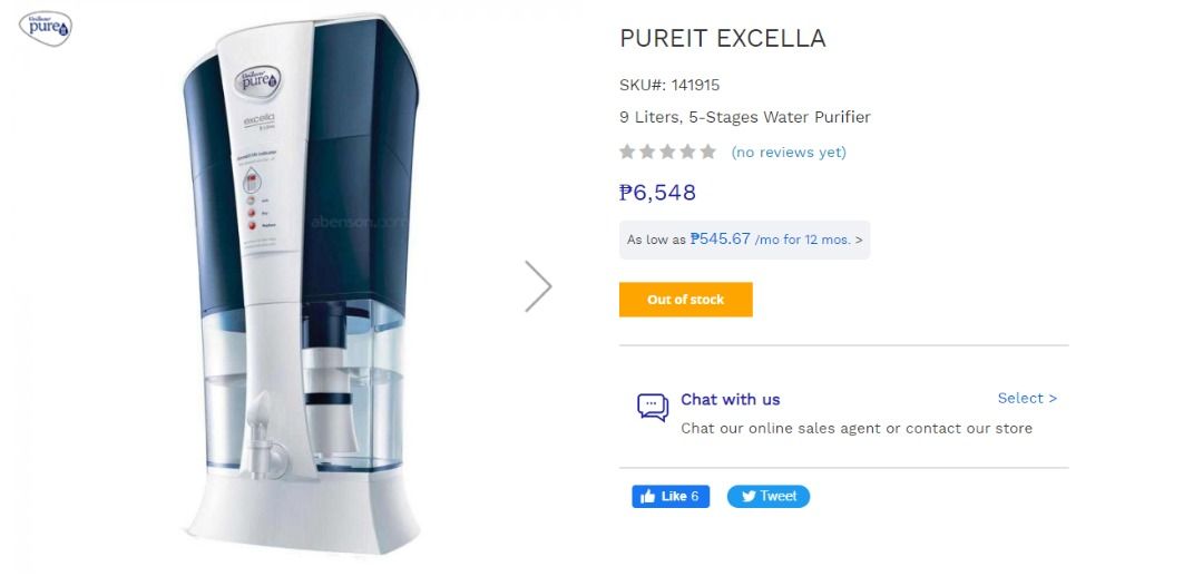 Unilever Pureit Excella Water Purifier, TV & Home Appliances, Kitchen Appliances, Water ...