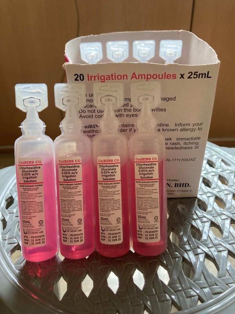 UniRINS CG Irrigation Ampoules Chlorhexidine Gluconate 0.05% w/v ...