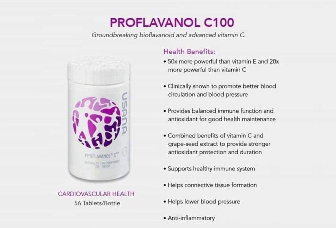 Usana Proflavanol C100 x3, Health & Nutrition, Health Supplements ...