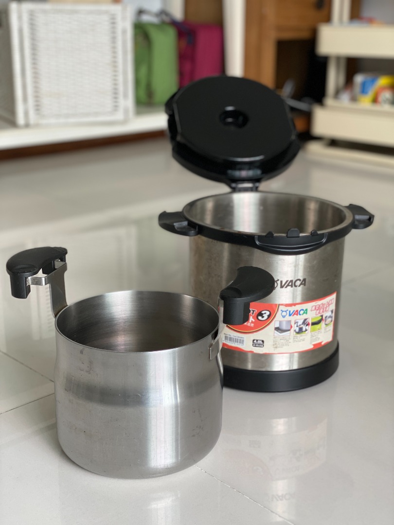 VACA Stainless Steel Vacuum Thermal Pot, Furniture & Home Living ...