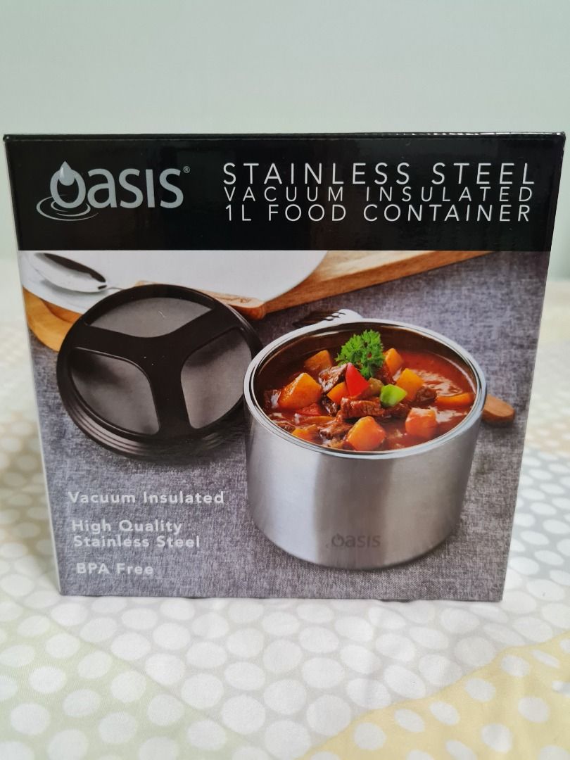 Oasis Vacuum Insulated 1L Food Container, Furniture & Home Living ...