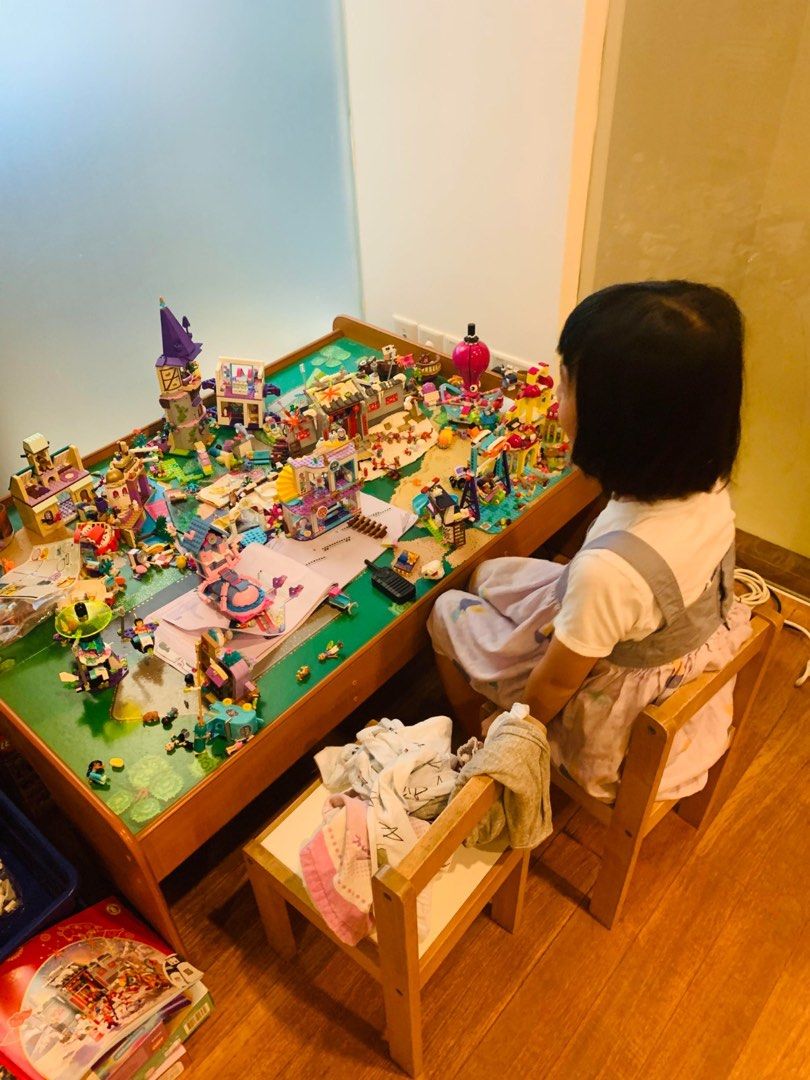 KidKraft Wooden train / Lego play table with storage, Hobbies & Toys ...