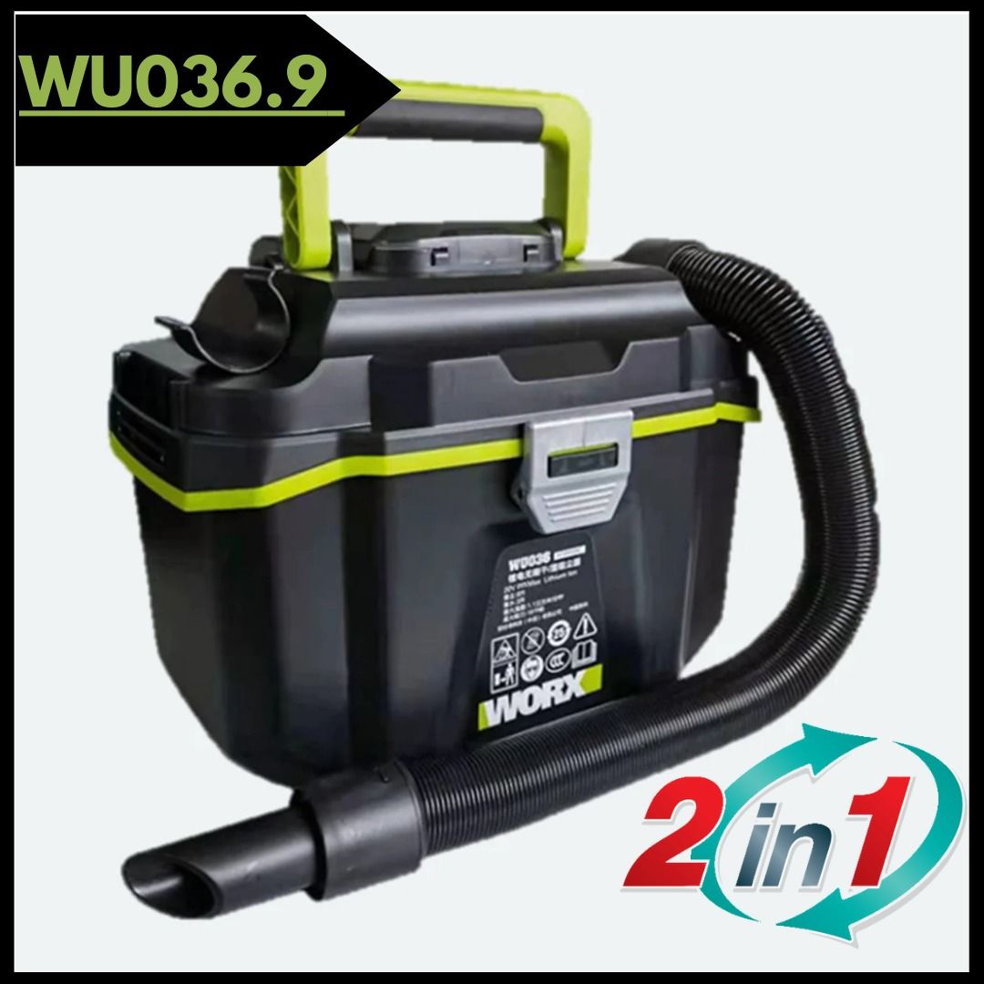 WORX 20V Brushless Multi-Functional Wet & Dry Vacuum Cleaner WU036.9 (SOLO - No Batt & Charger ...