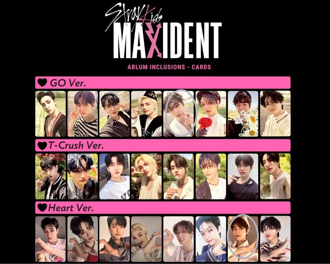 wtt maxident skz straykids stray kids han jisung bang chan pc photocard ...