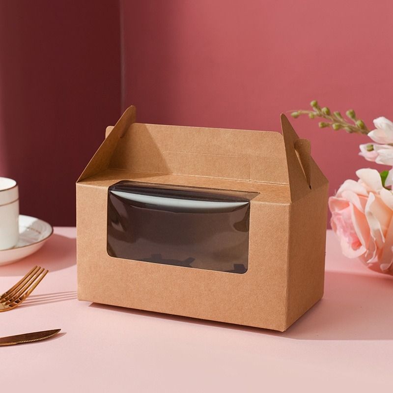 100PCS Cupcake Box Muffin Box Cookie Box Cake Packaging Box with Window ...