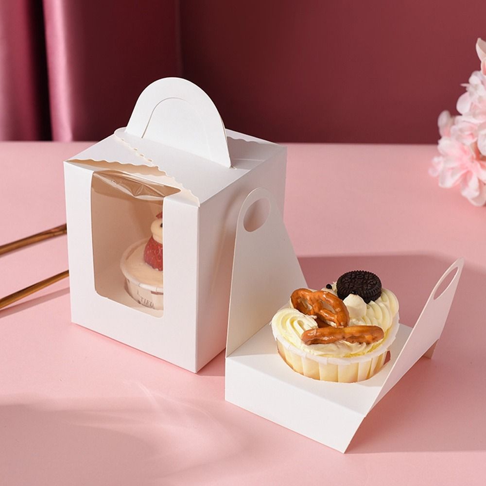 100PCS Cupcake Box Muffin Box Cookie Box Cake Packaging Box with Window ...