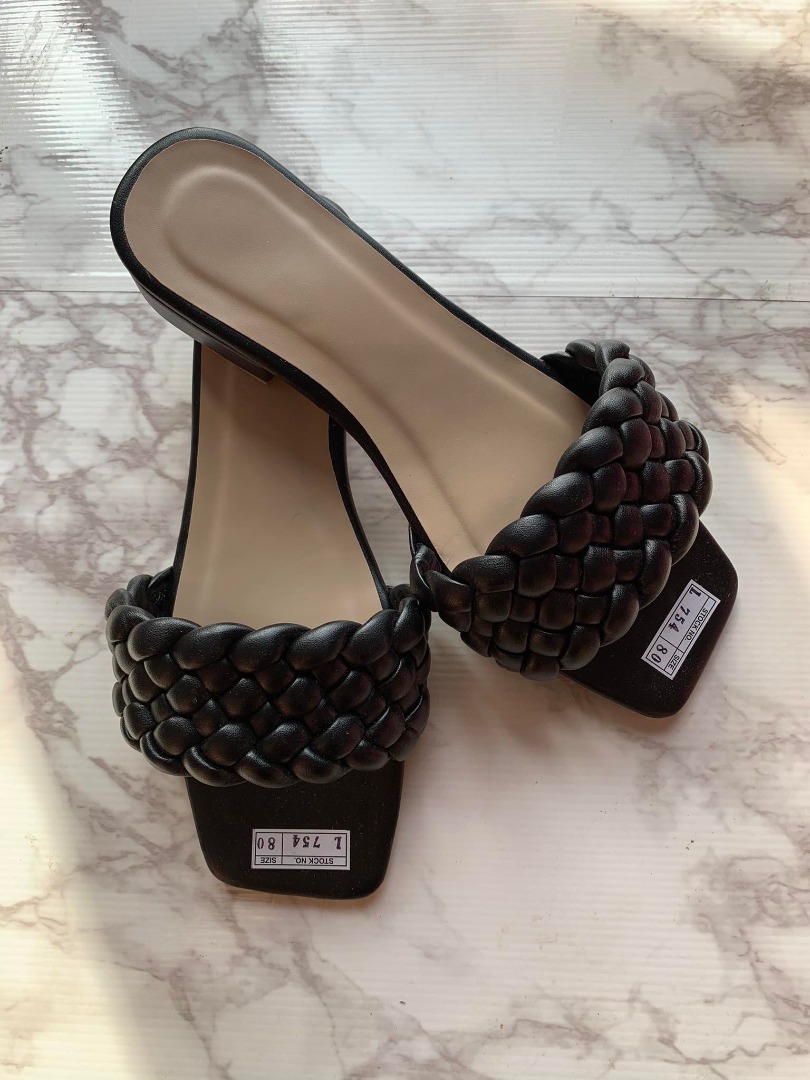 1-Inch Wide Braided Toe Strap Block Heels (Standard Fit), Women's ...