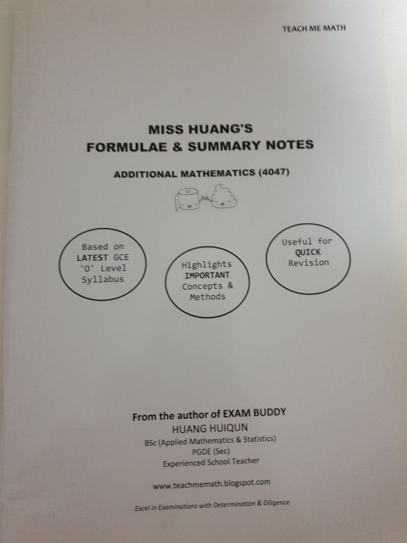 2022 Add Maths Miss Huang's Formuale and Summary Notes, Hobbies & Toys ...