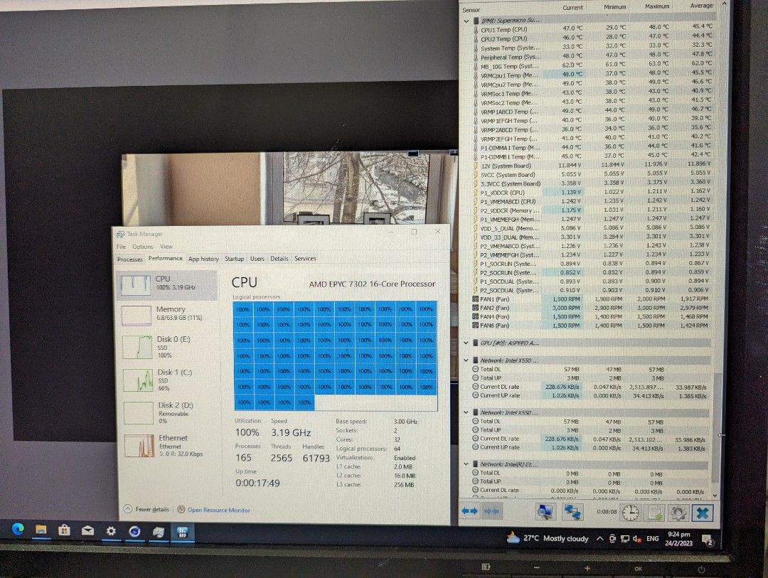 AMD EPYC Rome Workstation, Dual 7302, 32 Cores 64 Threads, 3 GHz Base ...