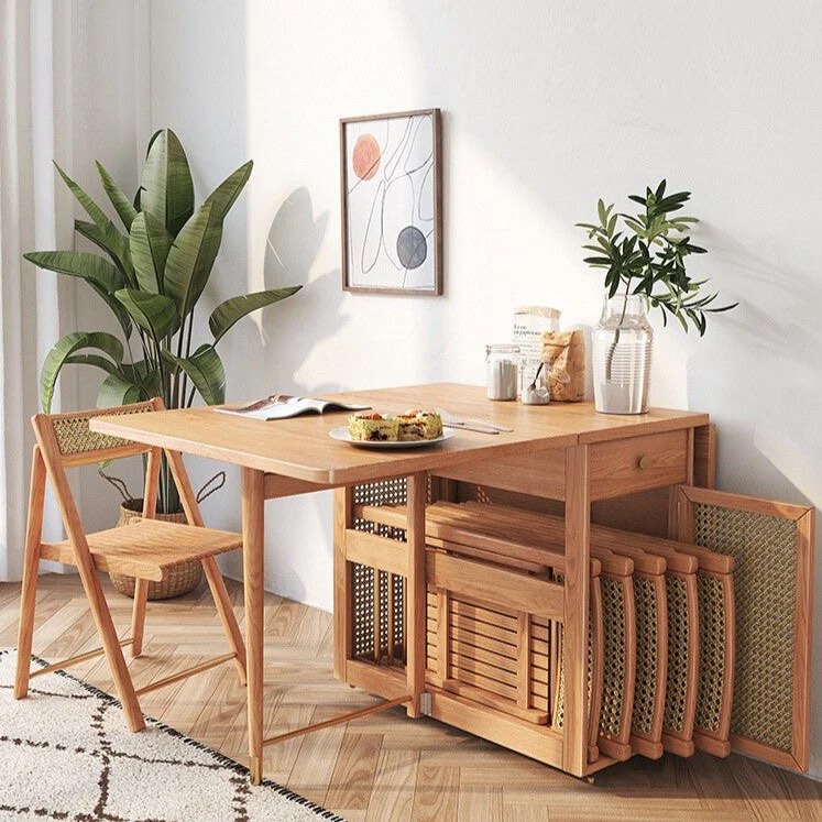 ANFONY Foldable Dining Table & Chair Set, Furniture & Home Living ...