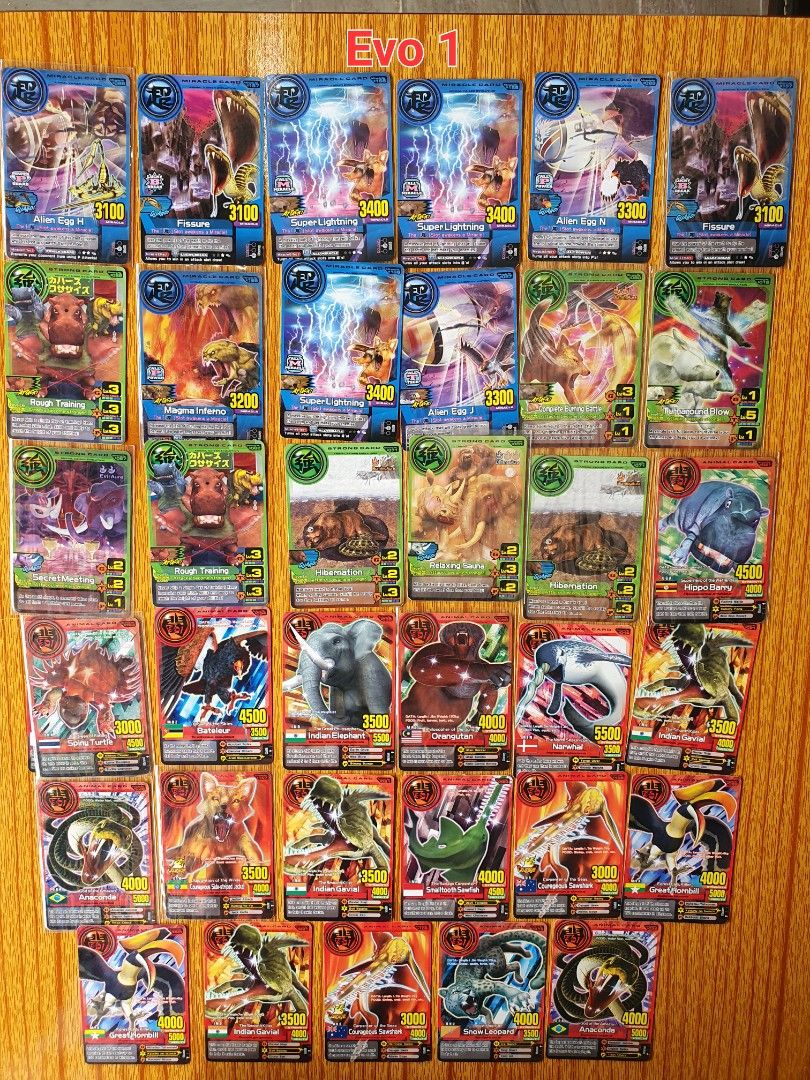 Animal Kaiser Battle Cards Evolution. Evo. 1, Evo. 2 & Evo. 3, Hobbies ...