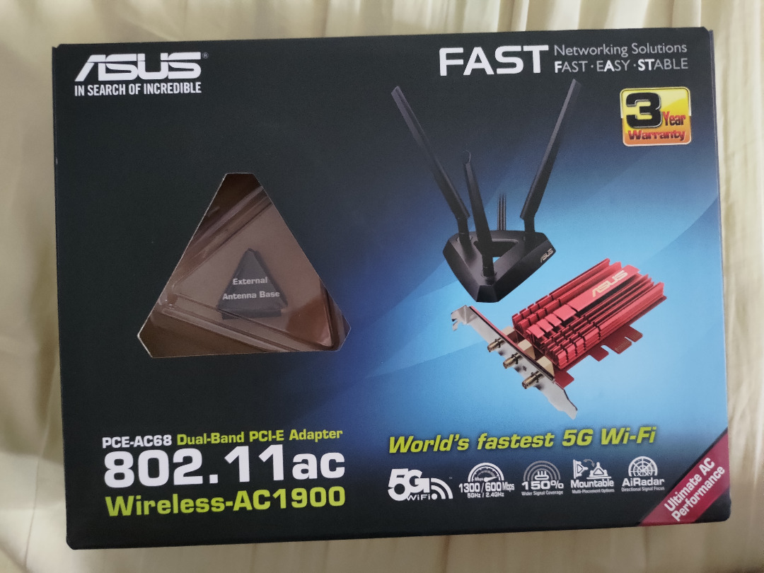 Asus PCE-AC68 Wi-Fi Adapter (Wireless-AC1900), Computers & Tech, Parts ...