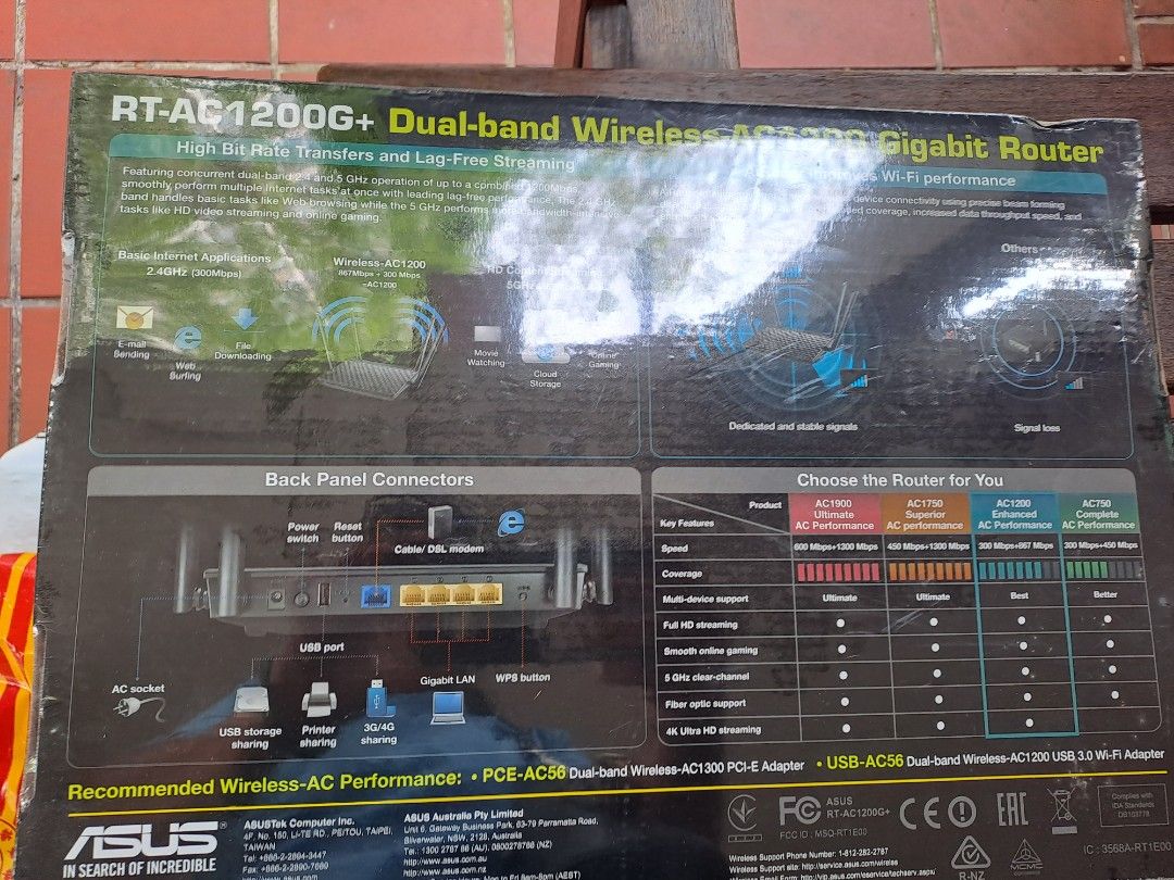 Asus wireless AC1200 dual-band router, Computers & Tech, Parts ...