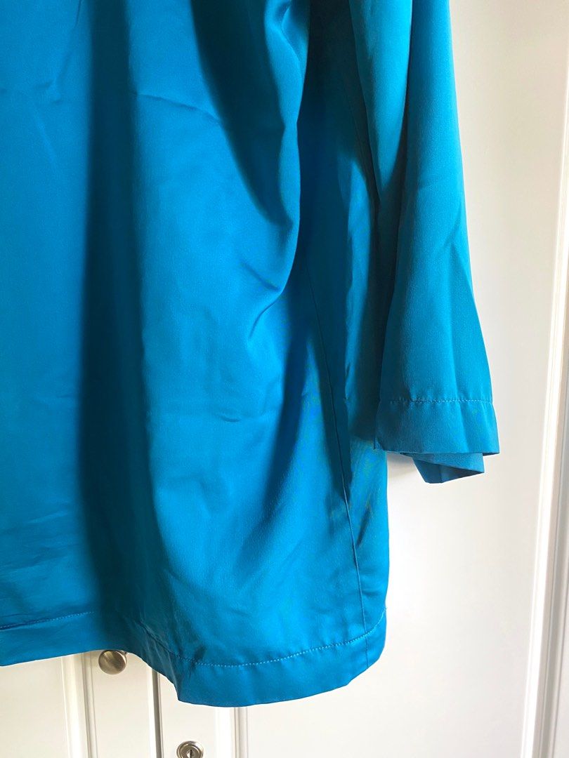 Baju melayu set biru straight cut, Men's Fashion, Muslim Wear, Baju ...