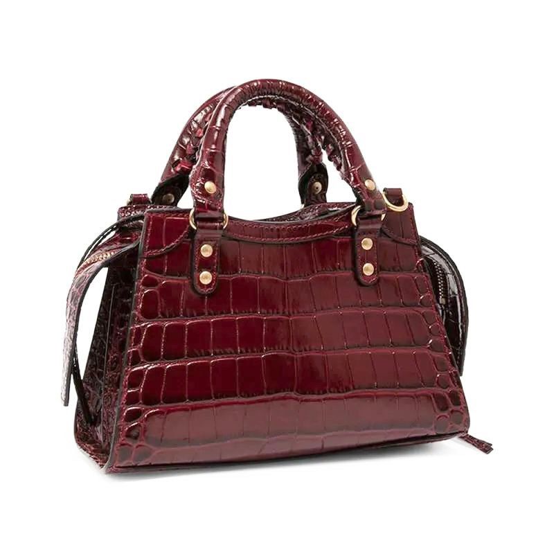 Balenciaga Neo Classic Mini City Croco Dark Red Ghw Lengkap, Barang ...