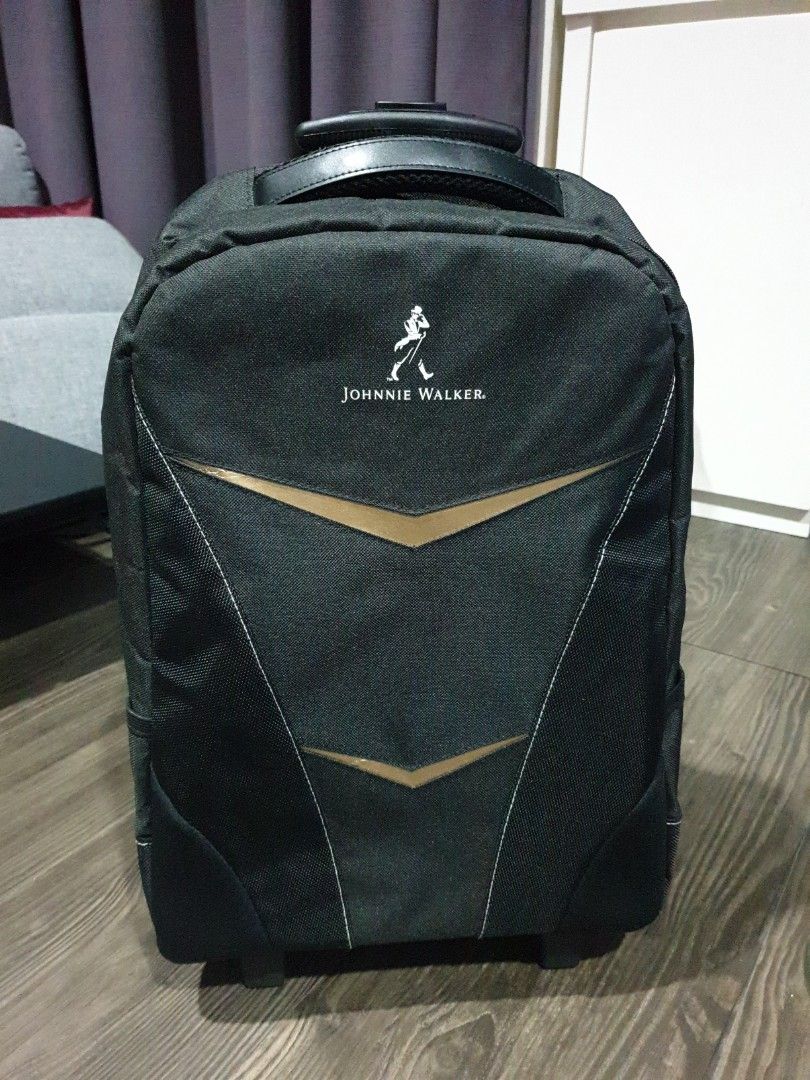 Black Johnnie walker backpack suitcase, Fesyen Pria, Tas & Dompet ...