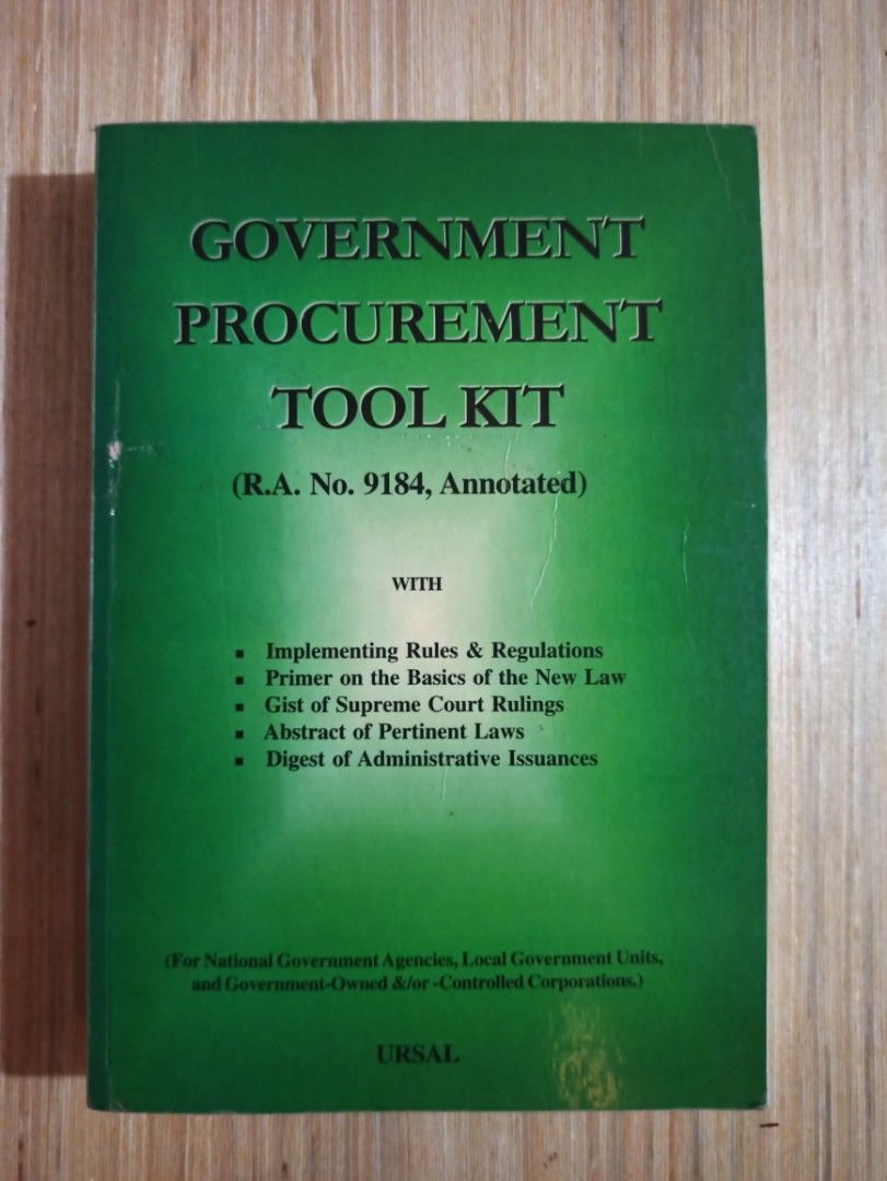 BOOK Government Procurement Tool Kit by Ursal, Hobbies & Toys, Books & Magazines, Textbooks on ...