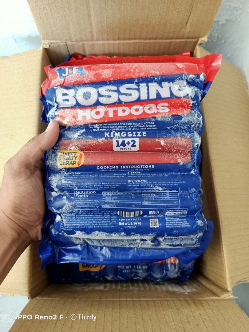 BOSSING HOTDOGS KINGSIZE 1.14KG on Carousell