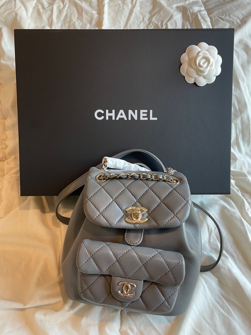 CHANEL bnib RARE DUMA 22 in GREY, Luxury, Bags & Wallets on Carousell