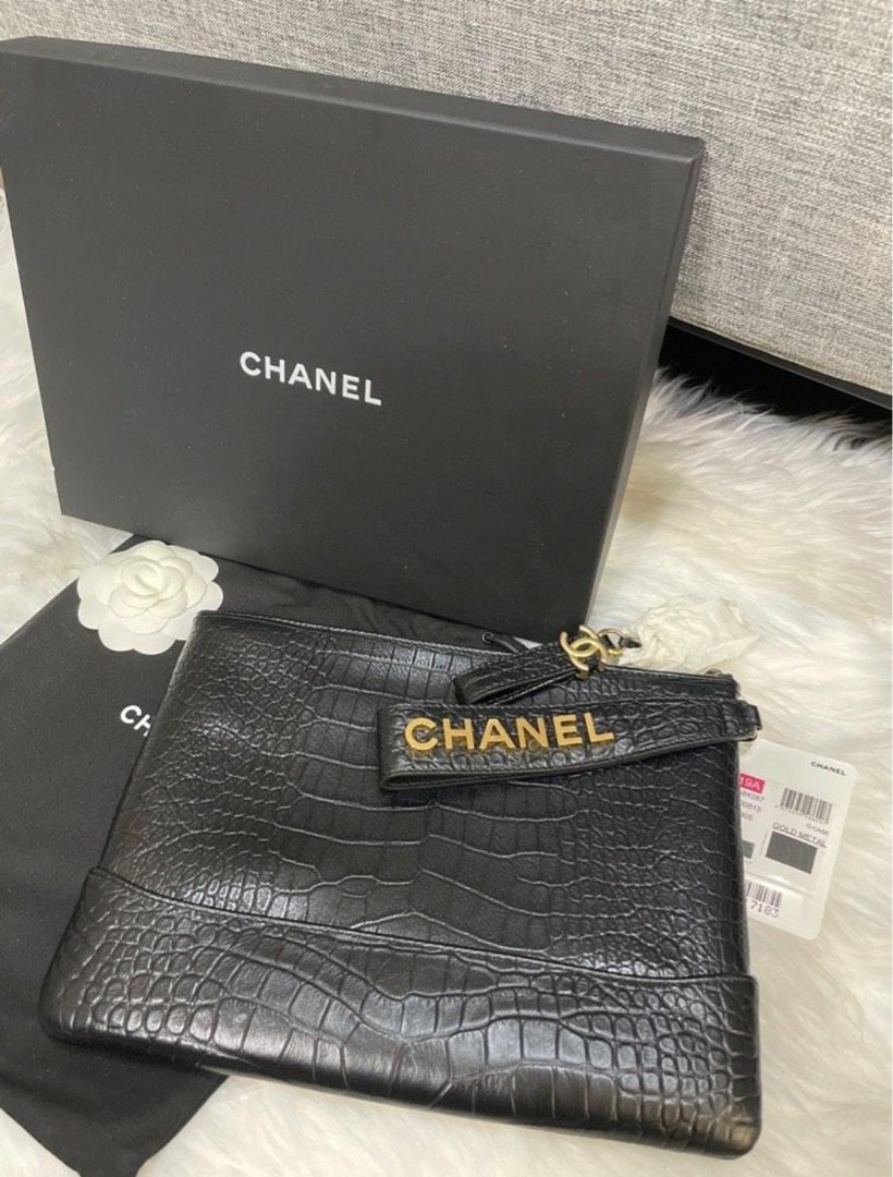 Chanel Croc Clutch, Luxury, Bags & Wallets on Carousell