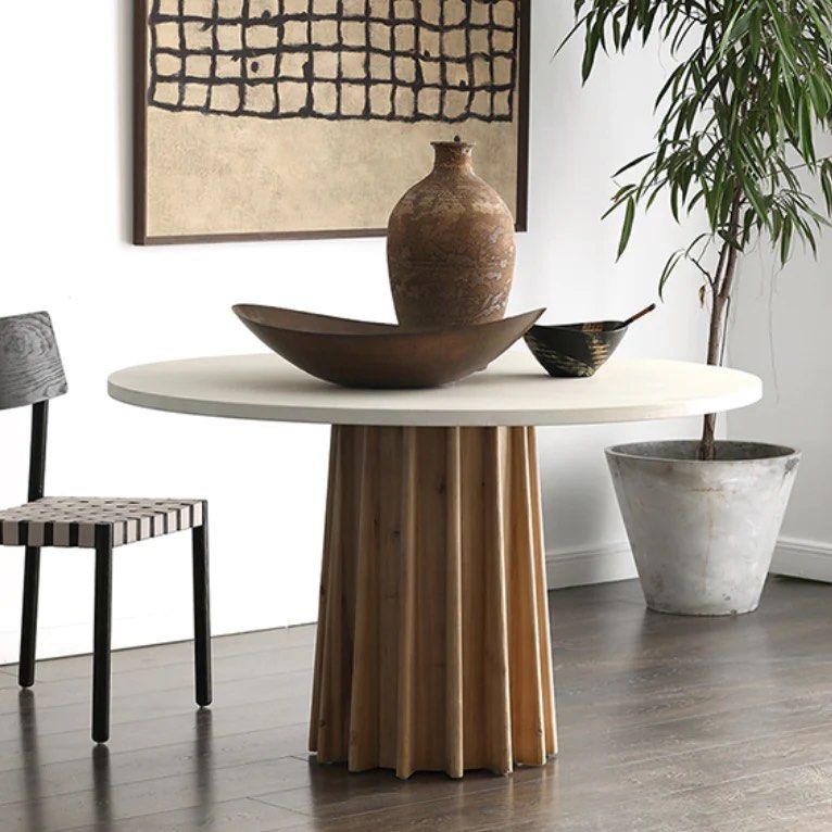 CLINE Round Slate Dining Table, Furniture & Home Living, Furniture ...