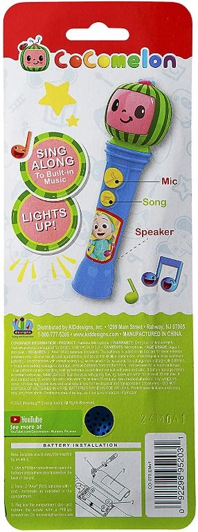 Cocomelon Toy Microphone for Kids, Musical Toy for Toddlers with Built ...