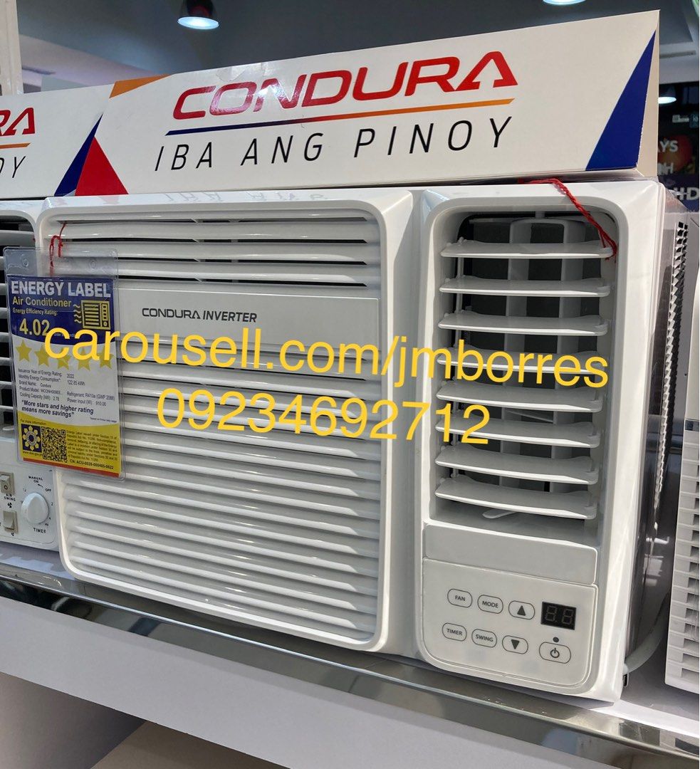 condura .75hp 1hp window type inverter wconho08eevc2 wconho09eevc2 ...