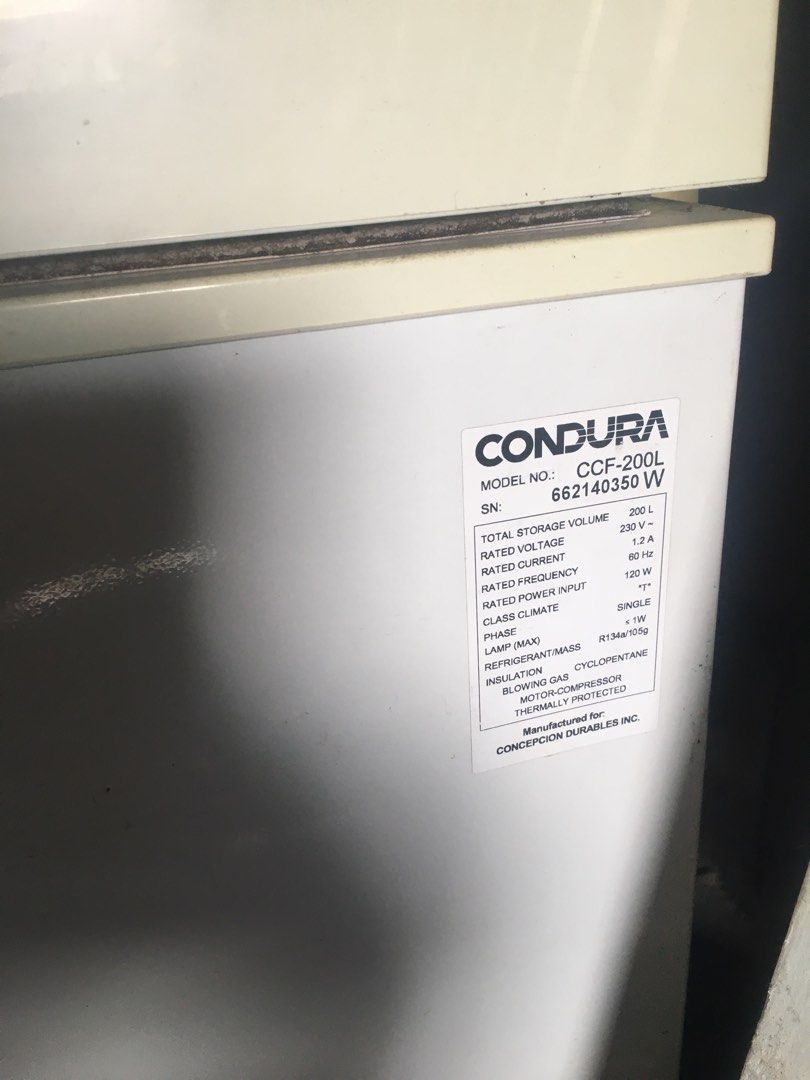 Condura Chest Freezer CCF-200L, TV & Home Appliances, Kitchen ...