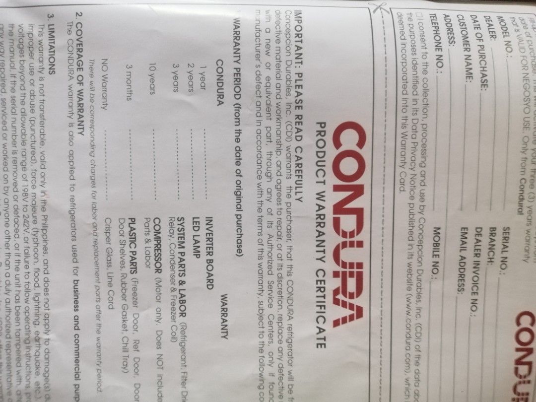 Condura negosyo INVERTER 8.5 cu. ft. Ref /almost new/ 2doors, TV & Home ...