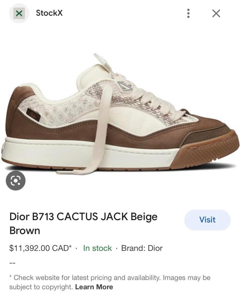 Dior x Travis Scott B713 Cactus Jack Beige/Brown on Carousell