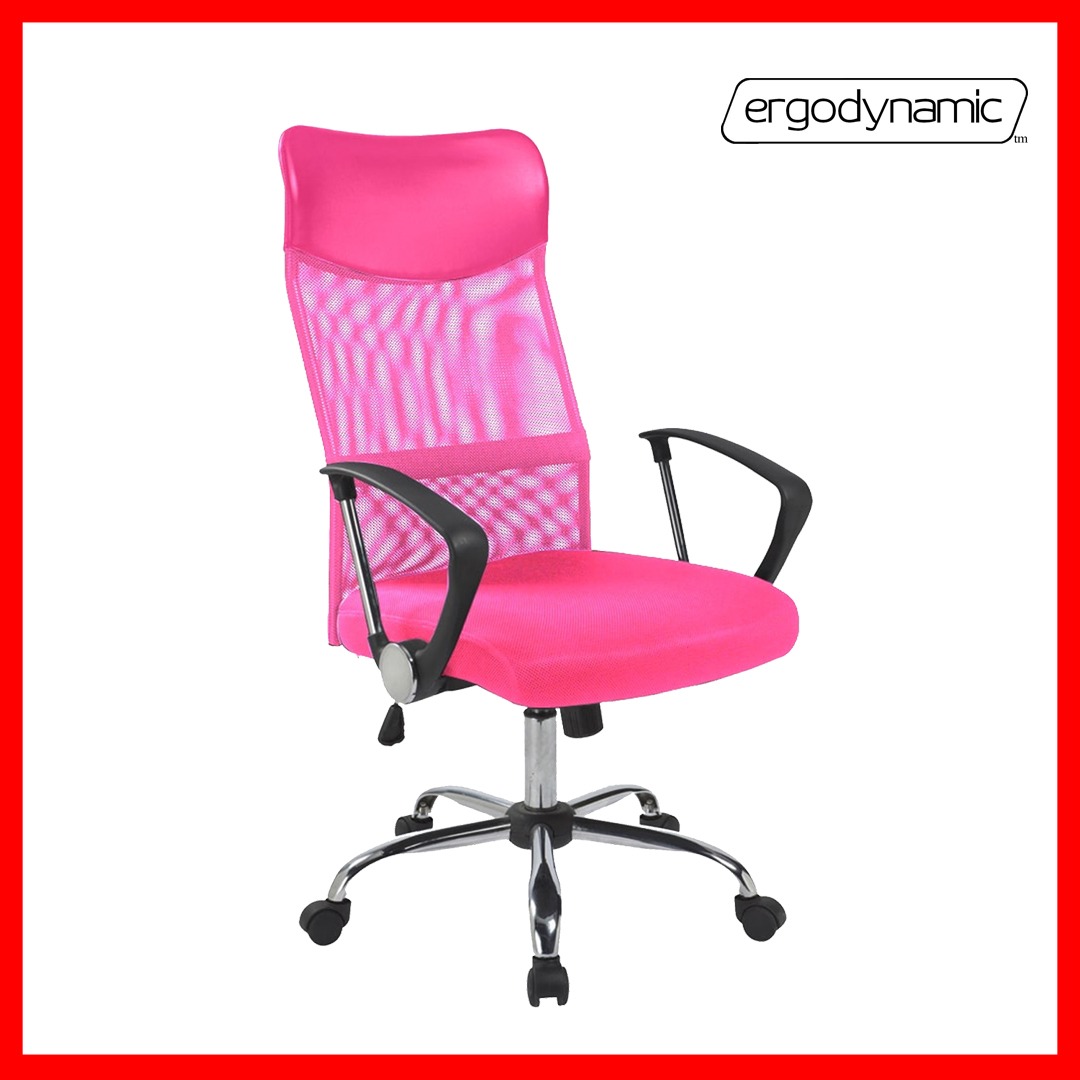 Ergodynamic EHC-77P_PINK High Back Executive Mesh Office Chair, Home ...