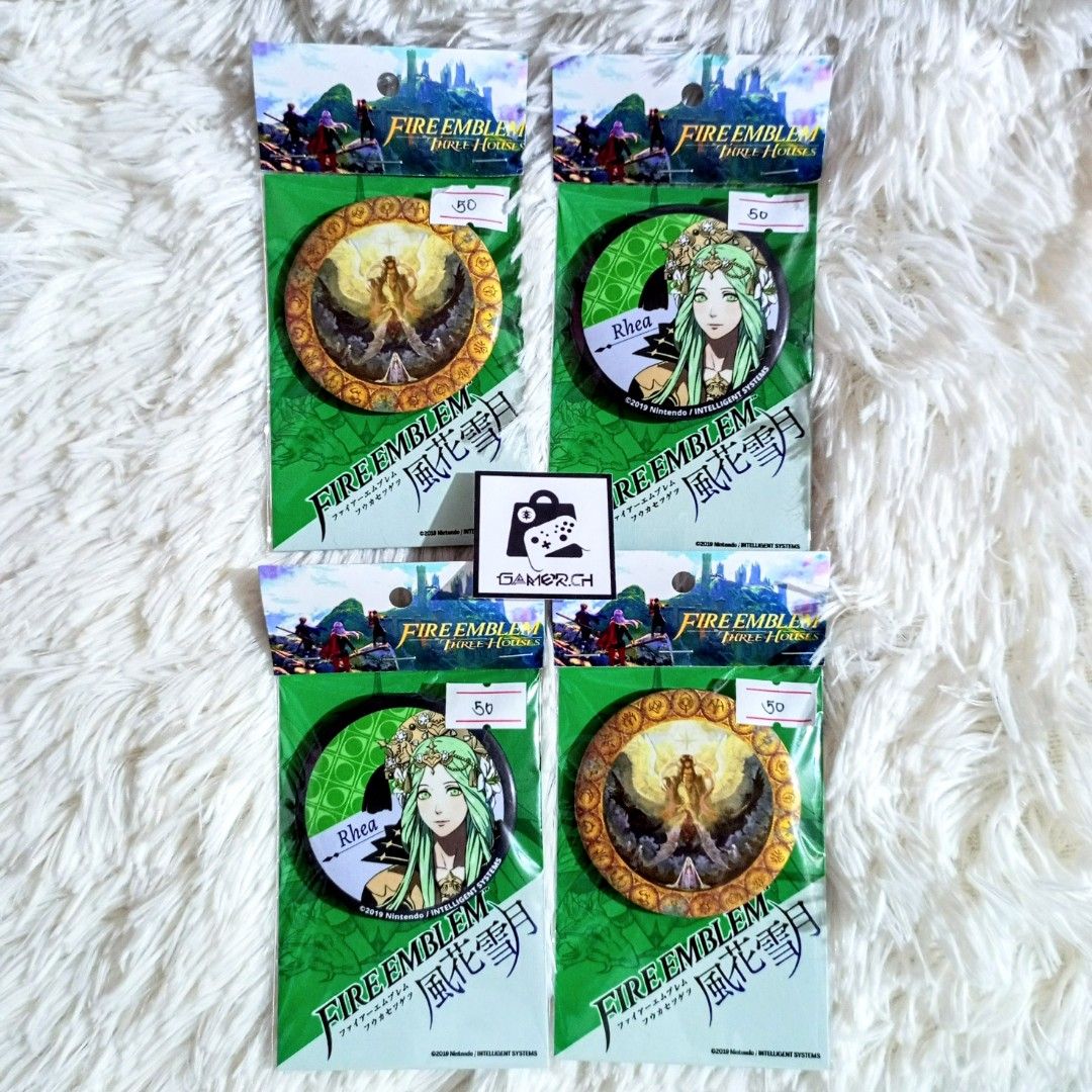 Fire Emblem Three Houses Rhea and Church Can/Badge Pins FE3H, Hobbies ...