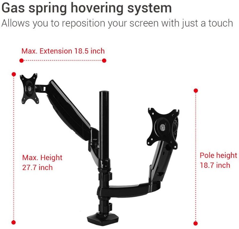 Fleximounts Monitor Arm Dual Stacking Arm Monitor Mount for 10-27 ...
