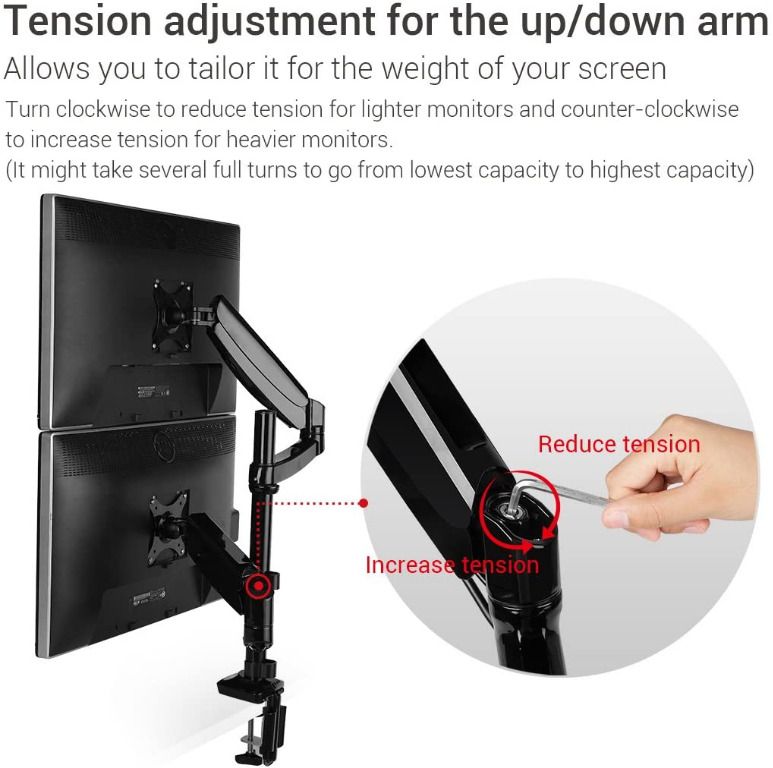 Fleximounts Monitor Arm Dual Stacking Arm Monitor Mount for 10-27 ...
