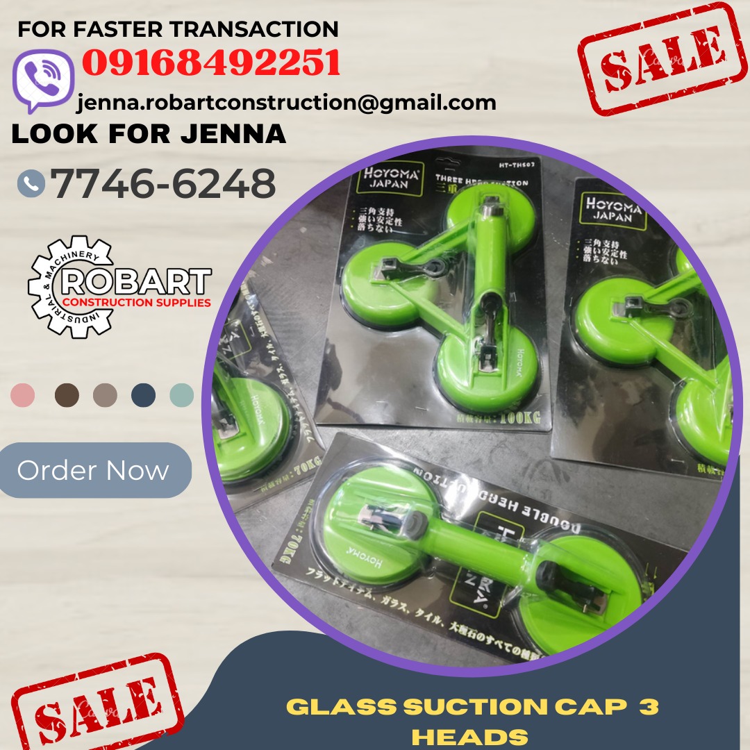glass suction cap 3 heads, Commercial & Industrial, Construction Tools ...