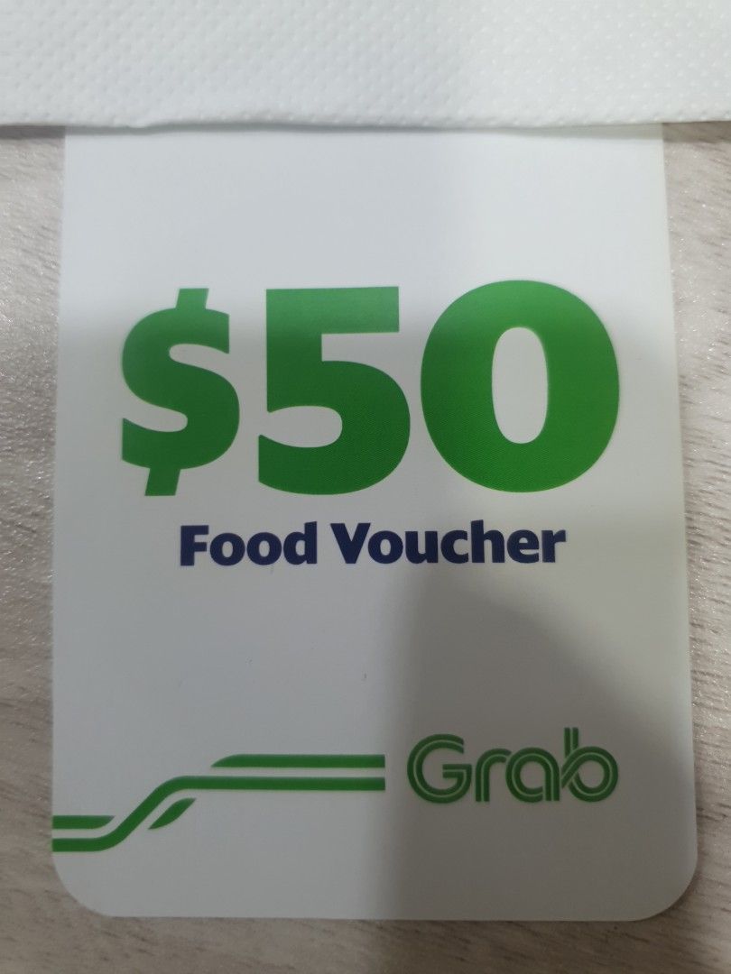 Grab food voucher $50, Tickets & Vouchers, Vouchers on Carousell
