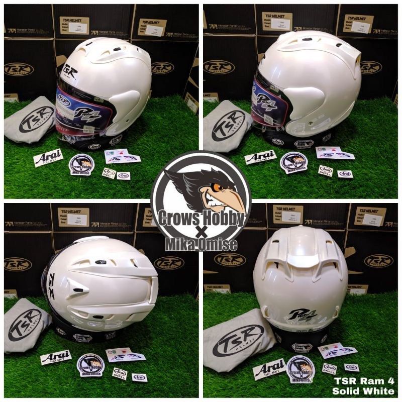 Helm TSR replika Arai Ram 4 White Glass, Motor di Carousell