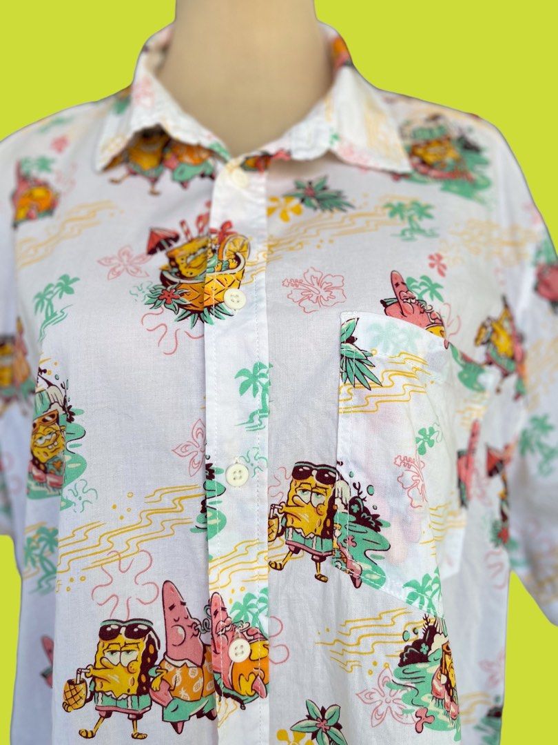 H&M SpongeBob Squarepants Polo Shirt, Men's Fashion, Tops & Sets ...